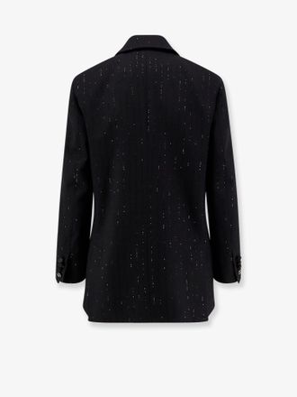 Max Mara Womens Virgin Wool Blazer With Sequins Black Blazers Jacket