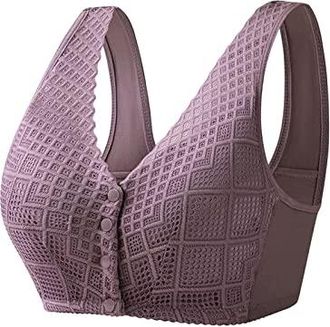 Generic Soutien-gorge 2026 pour femme sans anneau en acier - Fermeture avant et arri&egrave;re - Grande taille - Sans couture - Sans doublure - Grande poitrine, viol