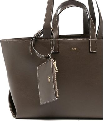 A.P.C. Calf Leather Tote Bag - Brown
