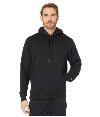 Champion Herren, Powerblend, Fleece Comfortable Hoodie, Sweatshirt for Men (Reg. Or Big & Tall) Kapuzenpullover, Schwarzes C-Logo, X-Small