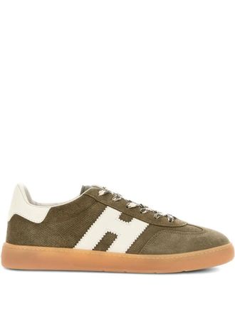 Hogan Low-Top Sneaker - Low-Top Sneakers With Textured Olive Green Upper - Gr. 10 - in Beige - f&uuml;r Damen
