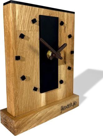 FlexiStyle Modern standuhr klein aus Holz Eiche Wohnzimmer Badezimmer (Style 11)