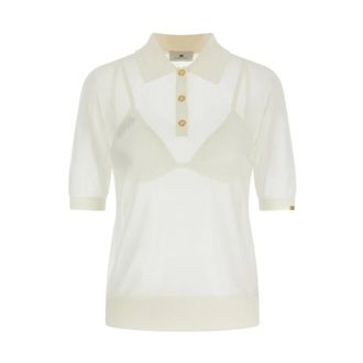 Elisabetta Franchi Rundhalspullover - - Knitwear - Damen - Beige - L