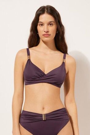 Calzedonia Triangel-bikinioberteil Mit Drapierung Scultura Violett