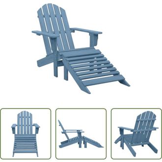 vidaXL Adirondack Stuhl - Adirondack-Gartenstuhl mit Fu&szlig;teil Massivholz Tanne Blau