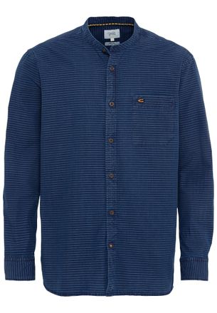 Camel Active Herren Langarmhemd mit dezentem Streifenmuster Blau, Menswear-M