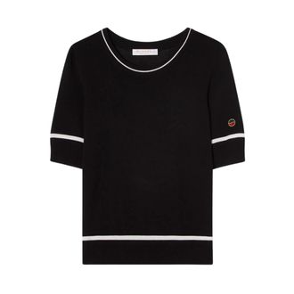 Busnel Karla Kontrast-Top - - Knitwear - Damen - Schwarzk - 2XL