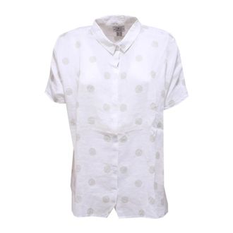 Barbour Wei&szlig;e Leinen Kurzarm Polka Dot Hemd - - Blouses & Shirts - Damen - Wei&szlig; - M
