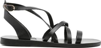 Ancient Greek Sandals Femme, Chaussures, Noir, Taille: 40 EU Delia Strappy Flat Sandal