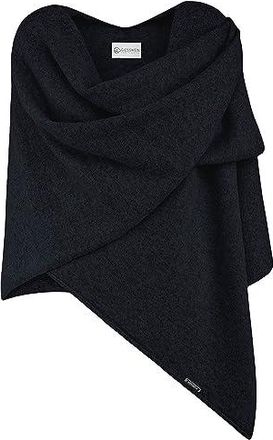 Giesswein Merino Lambswool Poncho Bleu fonc&eacute; One - Jersey &eacute;l&eacute;gant en Maille Fine 100% Laine dagneau, &Egrave;charpe XXL, Cape et Poncho Doux pour Femmes, Tabouret pour