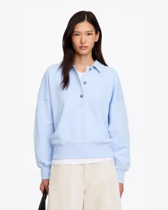 Arket Sweatshirt Aus French Terry Mit Polokragen -Blau