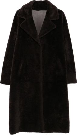 Arma manteau en peau lainée à fermeture dissimulée - Marron
