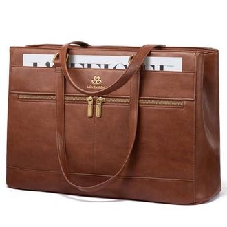 Lovevook Sac &agrave; main pour femme - Sac pour ordinateur portable - Sac de travail - Sac de shopping - En cuir synth&eacute;tique - Sac &agrave; main pour femme - Sac pour ordin