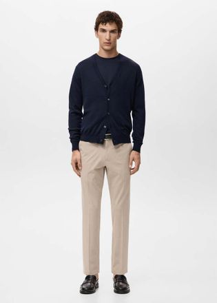 Mango Pantalon Bologna cropped slim-fit beige - Homme - 38 - MANGO MAN