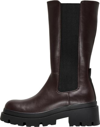 Only Damen Onldoja-5 Pu Long Boot Stiefel, Brown Stone, 36 EU