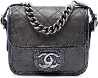 Chanel Pre-owned Vintage Quilted Flap Crossbody - Femme - Pre-owned - Gris - Taille: ONE Size