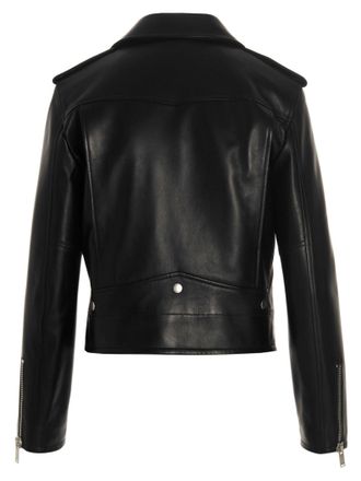Saint Laurent Leather Motorcycle Jacket - Black
