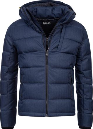 Indicode Herren Hebert Steppjacke in Daunenjacken-Optik | Winterjacke Übergangsjacke Navy, XXL