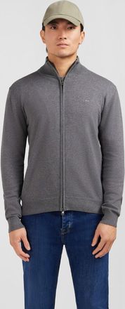 Eden Park Cardigan Gris Zippé En Coton