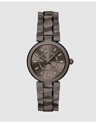 A|X Armani Exchange Audora Zweizeigeruhr aus braunem Edelstahl in Braun