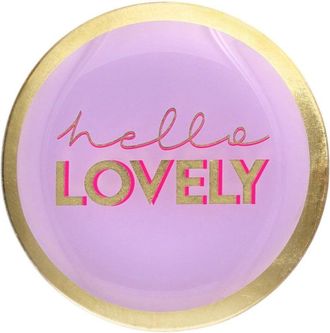 Gift Company Teller, Glasteller - Love Plates - Glas - Motiv: Hello Lovely - Farbe: lila - (ØxH) 13 x 1 cm