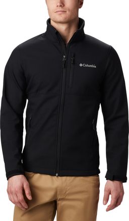 Columbia Herren Ascender Softshell Regenjacke mit durchgehendem Rei&szlig;verschluss, Schwarz, XL Tall