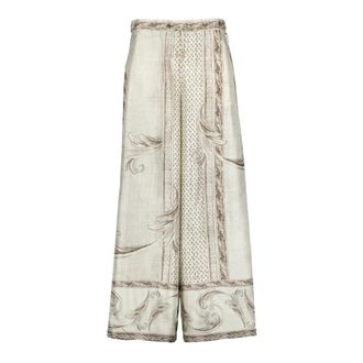 Max Mara Bedruckte Seidenhose - - Trousers - Damen - Beige - XS