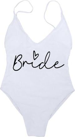 Generic Maillot de bain une pi&egrave;ce pour femme - Monokini imprim&eacute; - Contr&ocirc;le du ventre - Imprim&eacute; - Maillot de bain de vacances - Dos nu - V&ecirc;tements de plage, bl