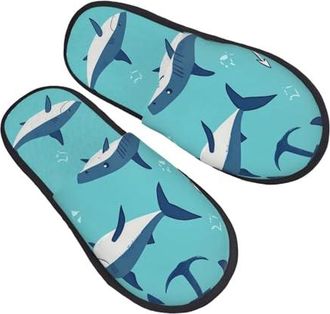 Generic Pantoufles DH&ocirc;tel Ancre De Mer Requin Mignonne R&eacute;utilisables Hiver Pantoufles Chaud Chaussons Invit&eacute;s Pour Chambre Camping Homme M
