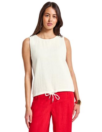 Street One Damen A345604 Musselin Blusentop, Off White, 44