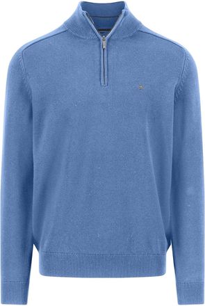 Fynch-Hatton Troyer aus Baumwolle mit Rei&szlig;verschluss und hohem Kragen Crystal Blue/XXL