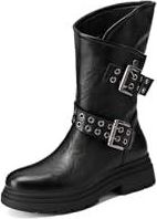 Queen Helena Bottines à double boucle Bottes basses pour femme X33-56, Noir, 36 EU