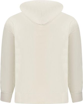 Calvin Klein Embroidered Logo Cotton Hoodie - Beige