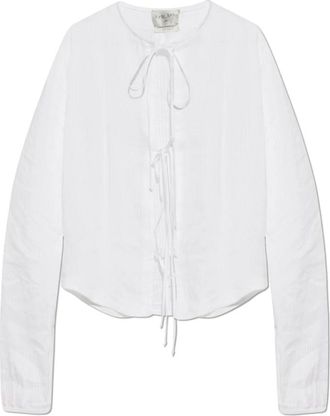 Forte_Forte Femme, Blouses et Chemises, Blanc, Taille: 38 FR Top &agrave; Manches Longues