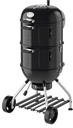 R&ouml;sle Smoker No.1 F50-S, Variabler Kohlegrill mit zwei Smoker-Ringen oder als Mini-Kugelgrill, 2 x &Oslash; 50 cm, Stahl schwarz, integrierter Wasserbeh&auml;lter, Deck