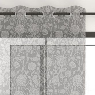 Soleil d'Ocre &Ouml;senvorhang, Bedruckt, aus Polyester-Baumwoll-Mischgewebe, 135 x 250 cm, Dahlia