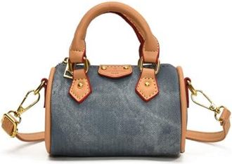 Generic Exquis Mini petit sac &agrave; main cylindrique haut de gamme pour femme Sac &agrave; bandouli&egrave;re &agrave; une &eacute;paule, denim, 1