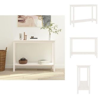 vidaXL Konsolentisch Wei&szlig; 110x40x80 cm Massivholz Kiefer - Holz Konsole - Wohnzimmer M&ouml;bel - Kiefernholzm&ouml;bel - Sideboard Wei&szlig; - Kommode Klein