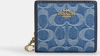 Coach Portemonnaie Aus Signature-Denim Mit Druckknopf