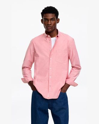 Arket Oxford-Hemd Mit Normaler Passform -Rosa