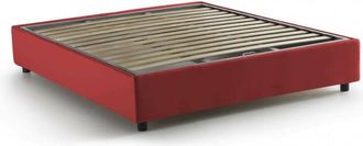 Dmora Doppelbett Dcistan, Containerbett mit Stoffbespannung, 100% Made in Italy, Front&ouml;ffnung, passend f&uuml;r Matratze 160x190 cm, Rot - Dmora