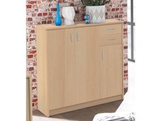 M&ouml;belando Kommode Beistellschrank Sideboard Anrichte Standschrank Holzkommode Olli VI Buche