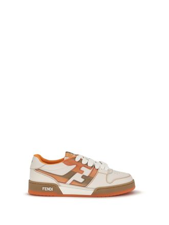 Fendi Mens Sneakers Match Grained Leather White Upper: Chamois Trainers