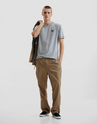 Desigual Lange Hose aus Materialmix in Khaki-Gr&uuml;n