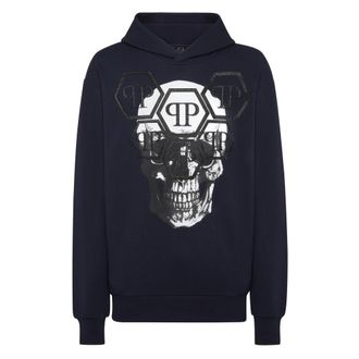 Philipp Plein Homme, Sweatshirts et sweats &agrave; capuche, Bleu, Taille: 3XL Sweat &agrave; capuche SweaT-shirt LS Skull