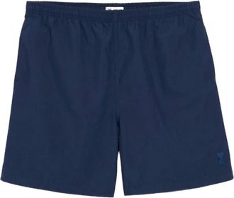 Ami Femme, Maillots de bain, Bleu, Taille: 36 FR Long Plain Swim Shorts