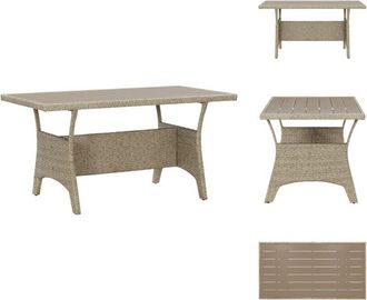 vidaXL Gartentisch Grau 120x70x66 cm Poly Rattan - Esstisch - Gartentisch - Polyrattan Tisch - Outdoor Tisch - Terrassenm&ouml;bel
