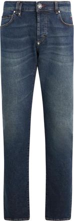 Philipp Plein Homme, Jeans, Bleu, Taille: W36 Super Straight Cut Jeans Basic Cocco Label