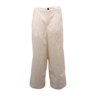 Woolrich Baumwoll Popeline Hose mit Seitentaschen - - Trousers - Damen - Wei&szlig; - S