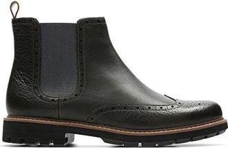 Clarks Homme Batcombe Top Bottes Chelsea, Gris (Taupe Leather), 41 EU